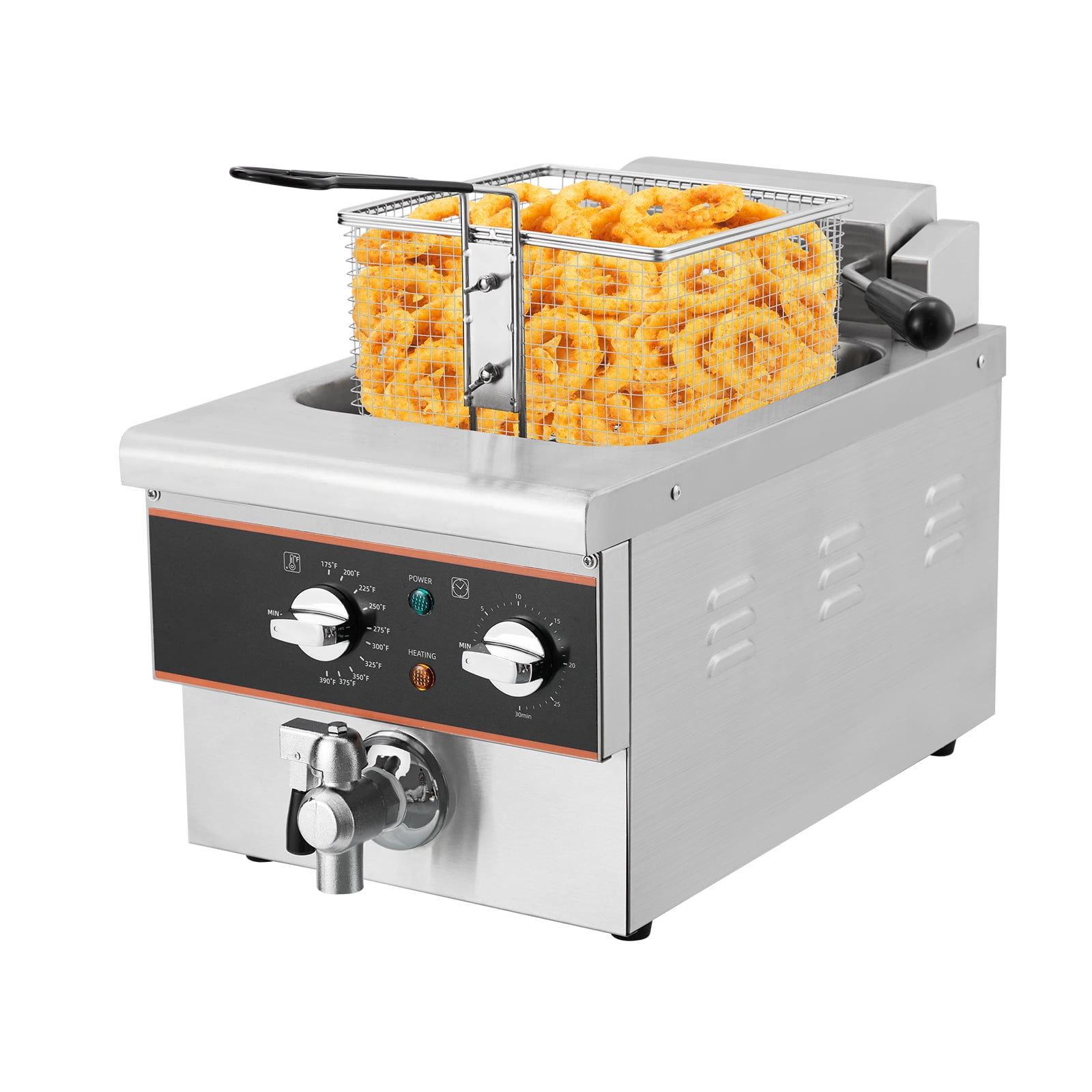 6L/8L/12L/16L Electric Deep Fryer With Oil Drain, 1800W 120V Countertop ...