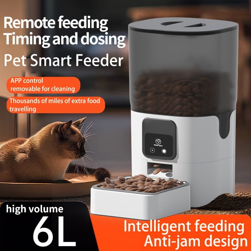 6L CayaElegant Automatic Pet Feeder - Intelligent WiFi Timing Dosing ...