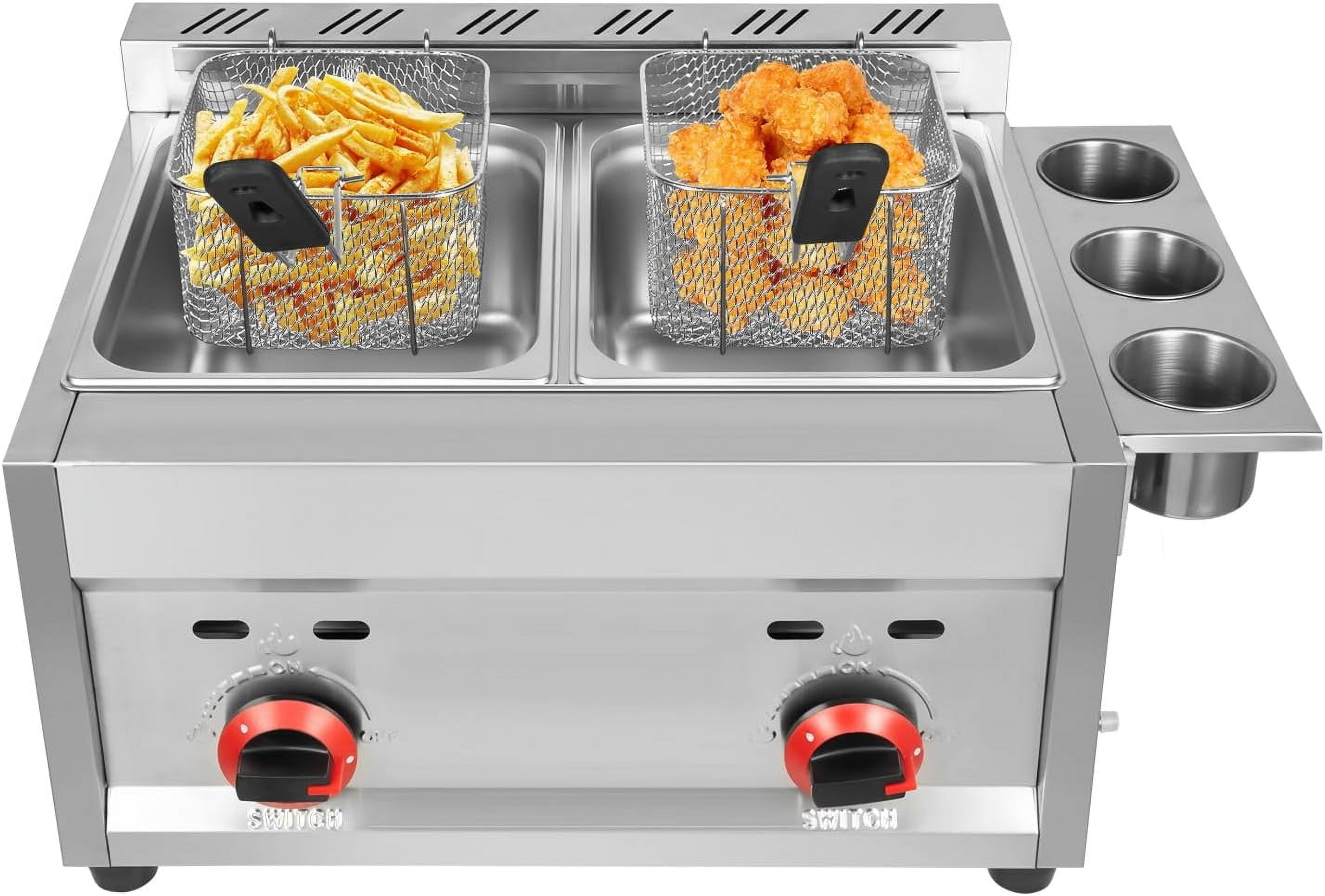 6L Commercial 2 Basket Countertop Gas Fryer Deep Fryer Propane LPG ...