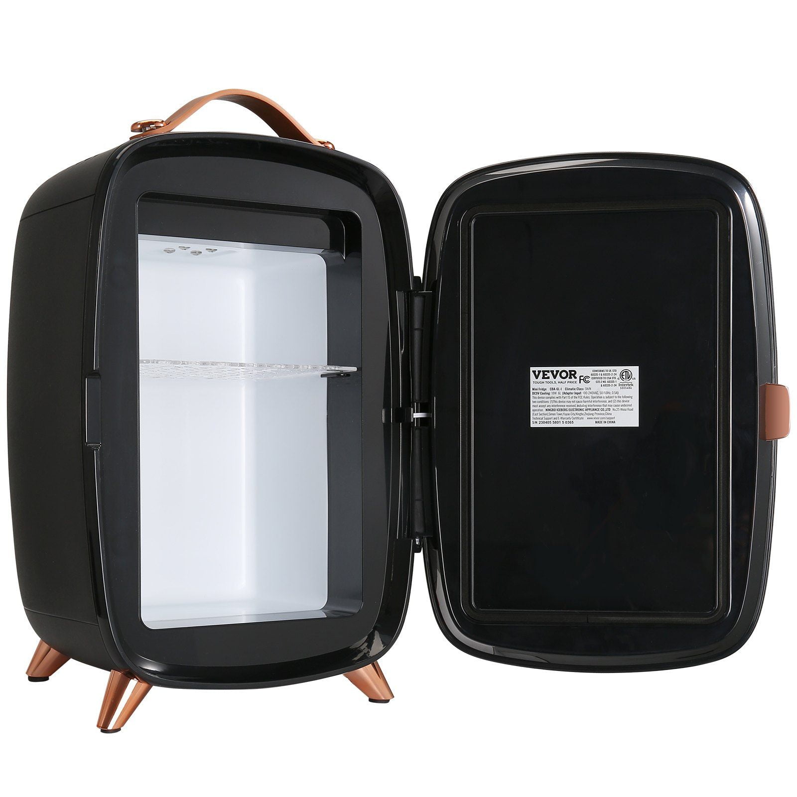 6L Mini Skincare Fridge with LED Light & HD Mirror, AC/DC Portable ...