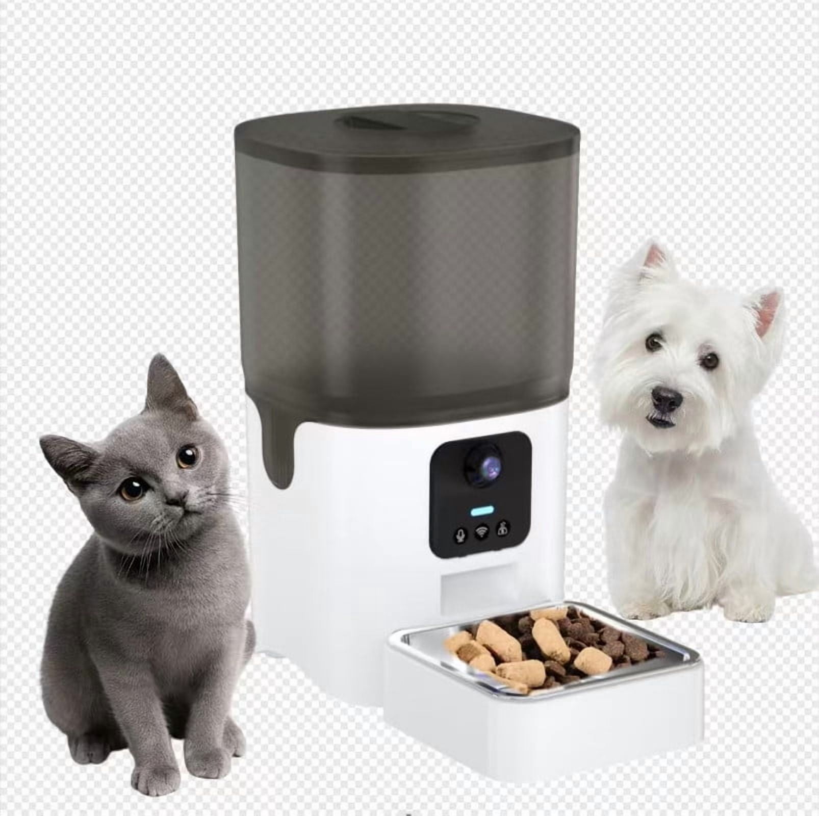6L Smart Automatic Pet Feeder HD Camera 2.4G/5G WiFi Mobile APP Control ...