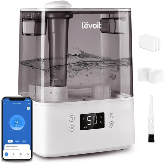 6L Smart Cool Mist Humidifier for Bedroom and Large Rooms, Top Fill ...