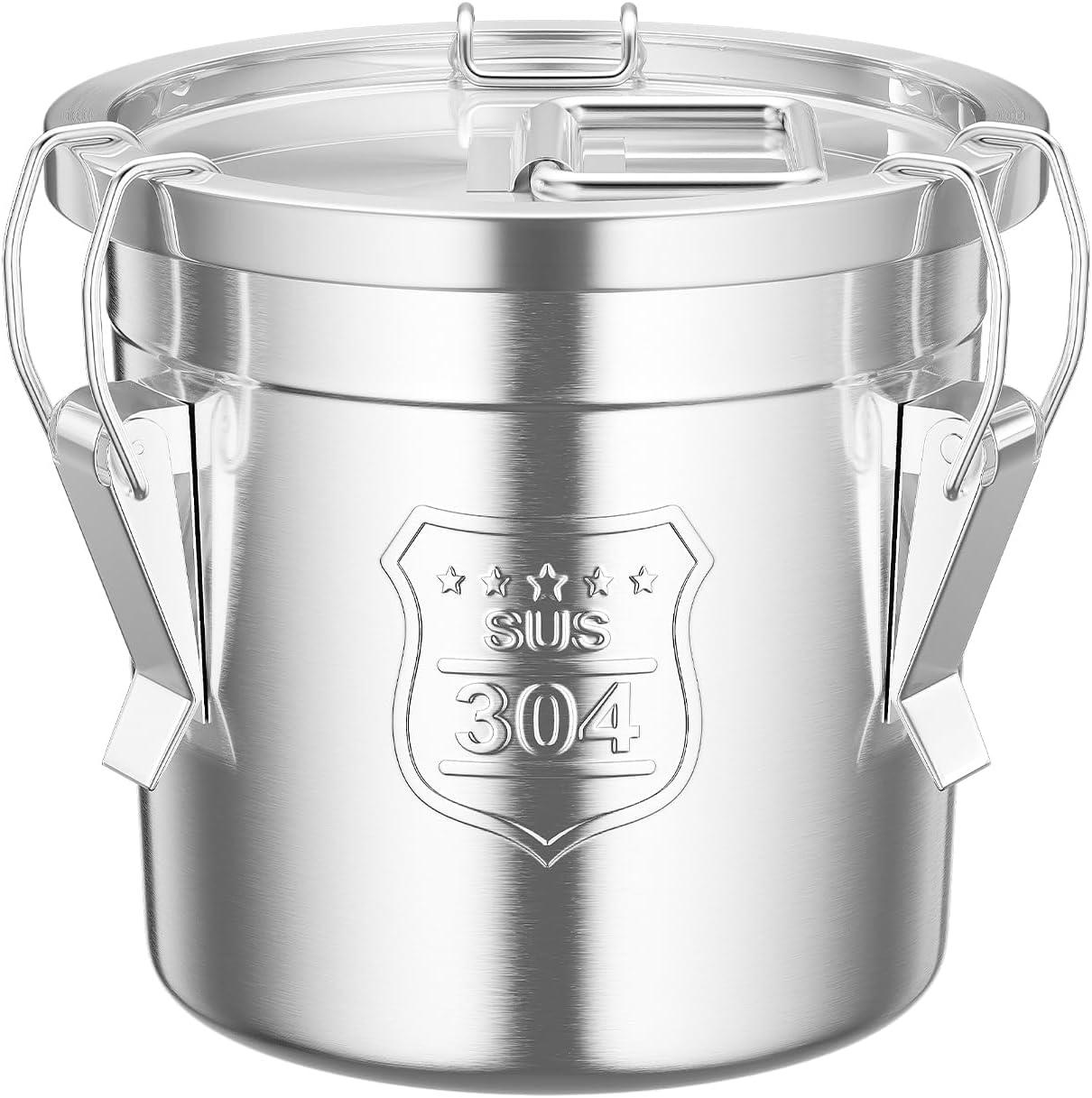 6L Stainless Steel Airtight Canister Rice Cereal Grain Canisters ...