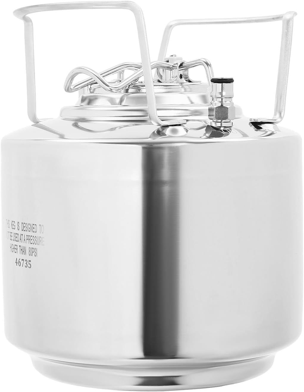 6L Stainless Steel Fermentation Bucket with Handle Mini Ball Lock Keg ...