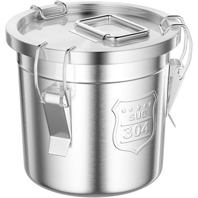 6L Storage Bucket 304 Stainless Steel Food Storage Containers with Lid ...