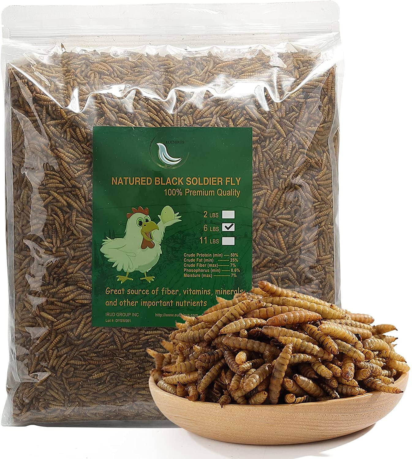 6LBs Natural Dried Soldier Fly Larvae 85XMore Calcium Than Dried Meal ...