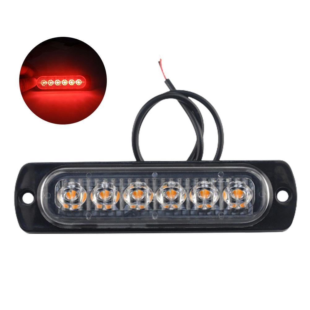 6LED Car Signal Warning Light Truck Trailer Beacon Warning Flash Strobe ...