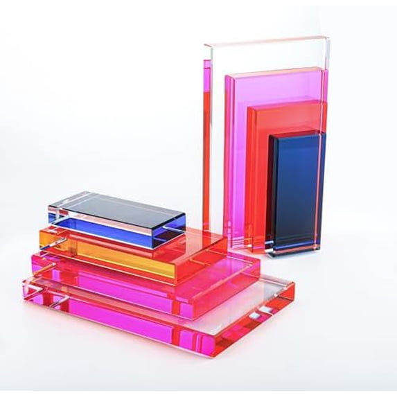 6Lbs Heavy Crystal Bookends Square Geometric Crystal Bookends ...