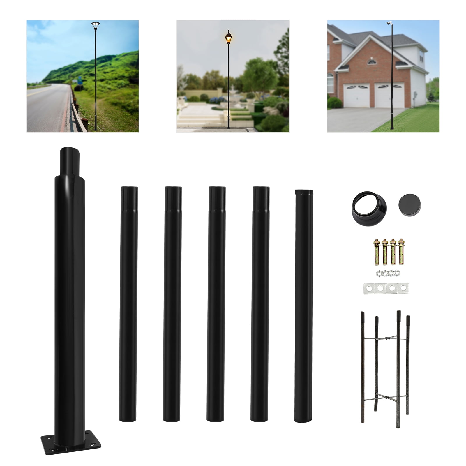 6M Courtyard Lighting Post Outdoor Split Street Light Pole Size Pole ...
