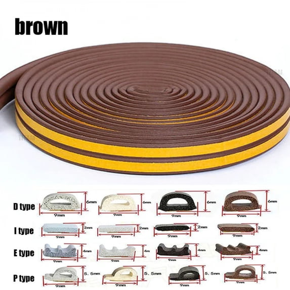 6M Door Window Seal Strip DIEP Self-adhesive Acoustic Foam Sealing ...