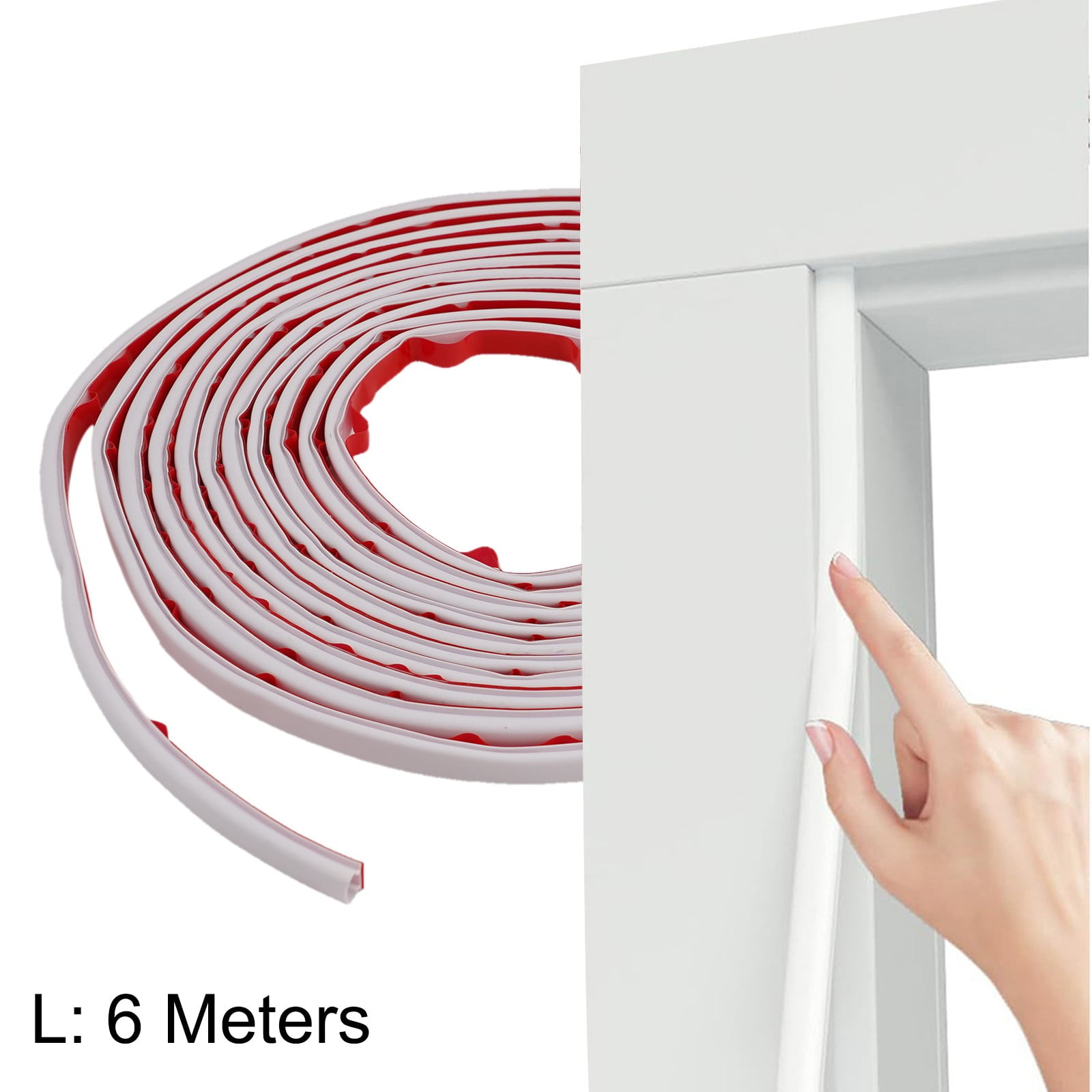 6M Draught Excluder D-Shape Adhesive Door Sealing Strip for Window and ...
