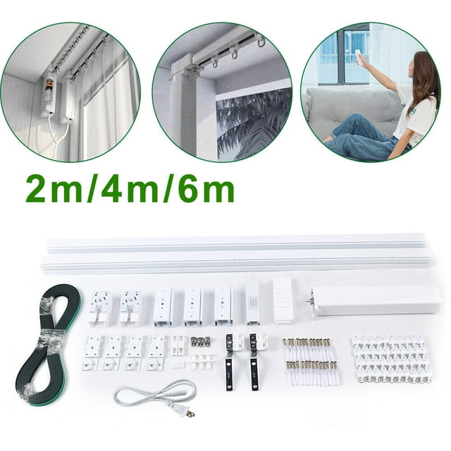 6M Electric Remote Controlled Drapery Rod Track, Smart Curtains Rail ...