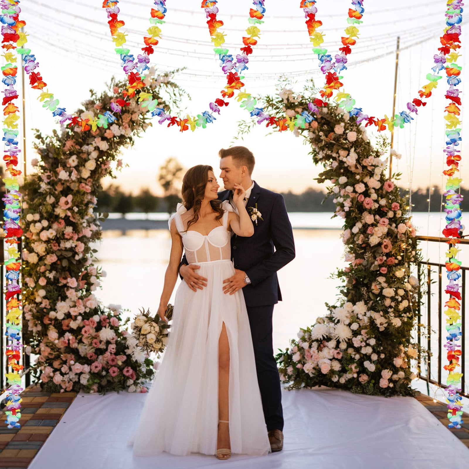 6M Multicolor Tropical Flower Garland Flower Banner for Hawaiian Luau ...