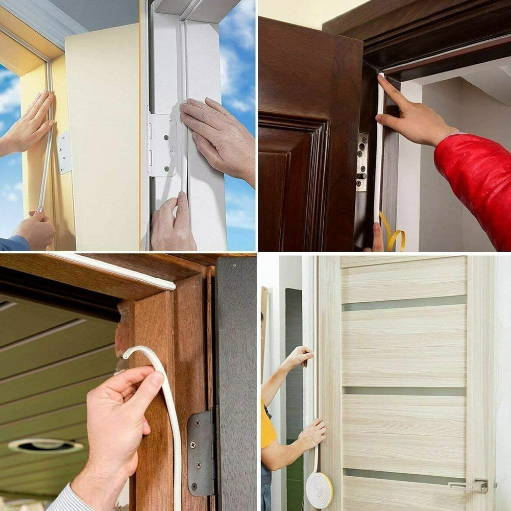 6M Rubber Seal Weather Strip Foam Sticky Tape Door Draught Excluder ...