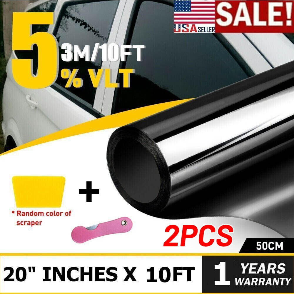 6M Uncut Roll Window Tint Film 5% VLT 20" x 10ft *2 Feet Car Home ...