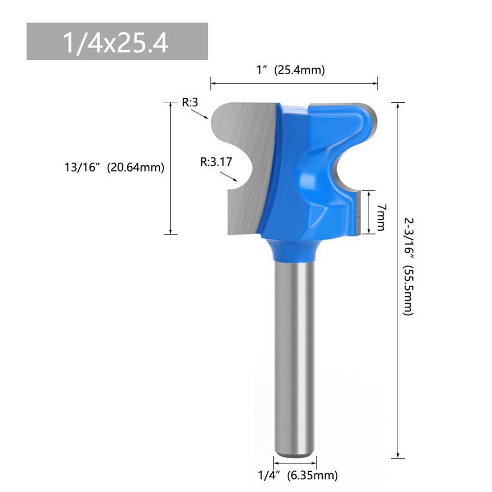 6MM 1/4" Double Finger Router Bits for Wood Milling Cutter Industrial ...