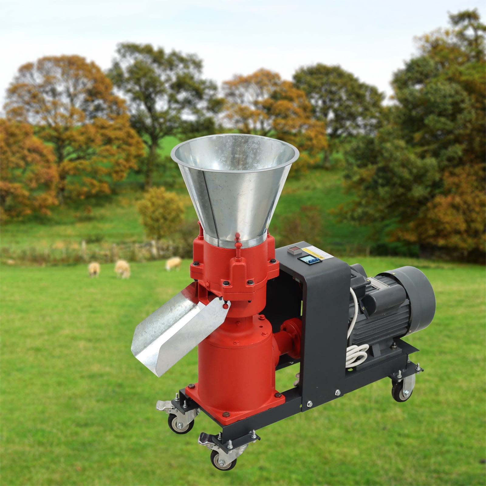 6MM Chicken Feed Pellet Mill Machine Three Rollers Farm Home Commercial ...