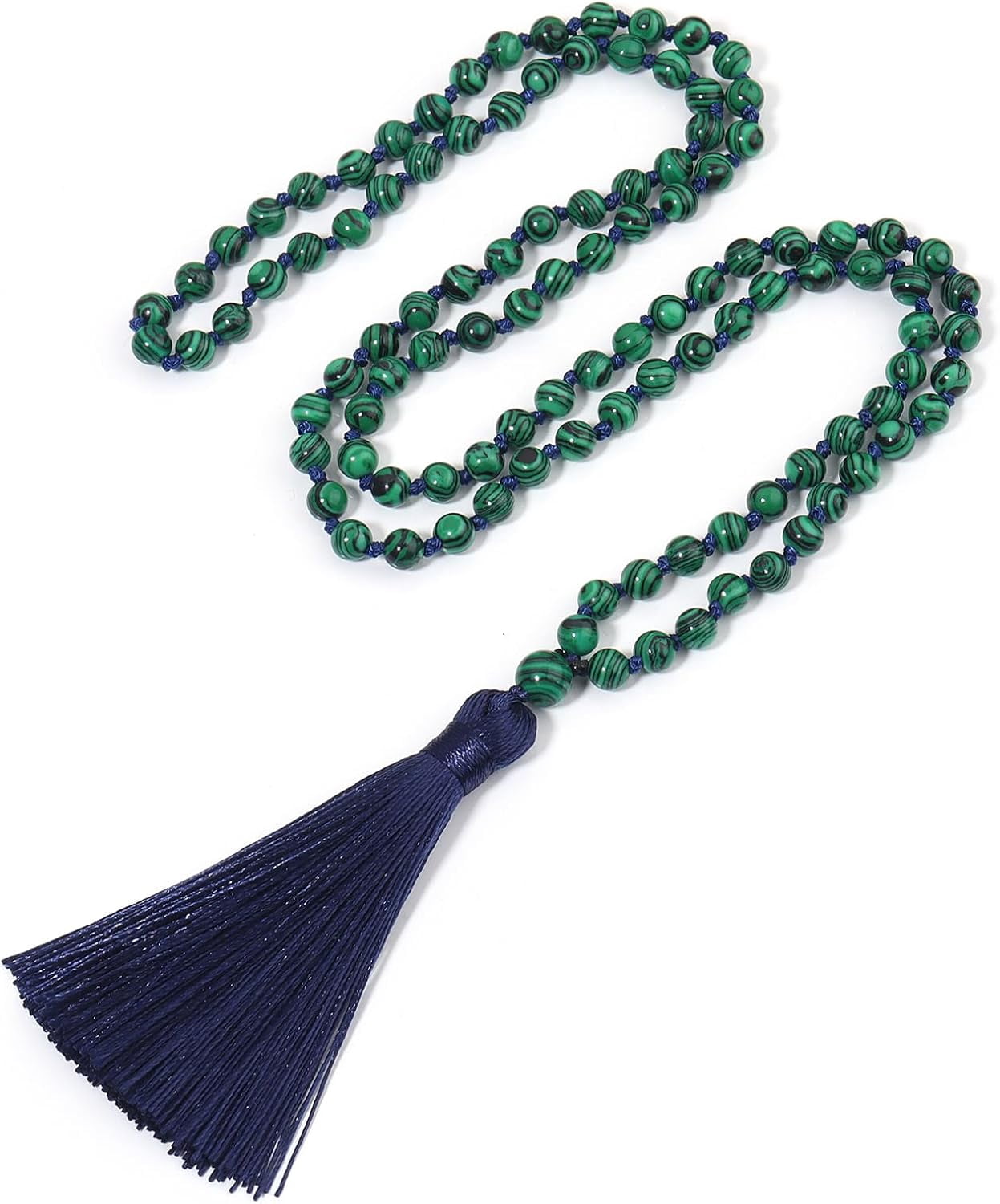 6MM Mala Beads Necklace Natural Stone Meditation Statement Necklace ...