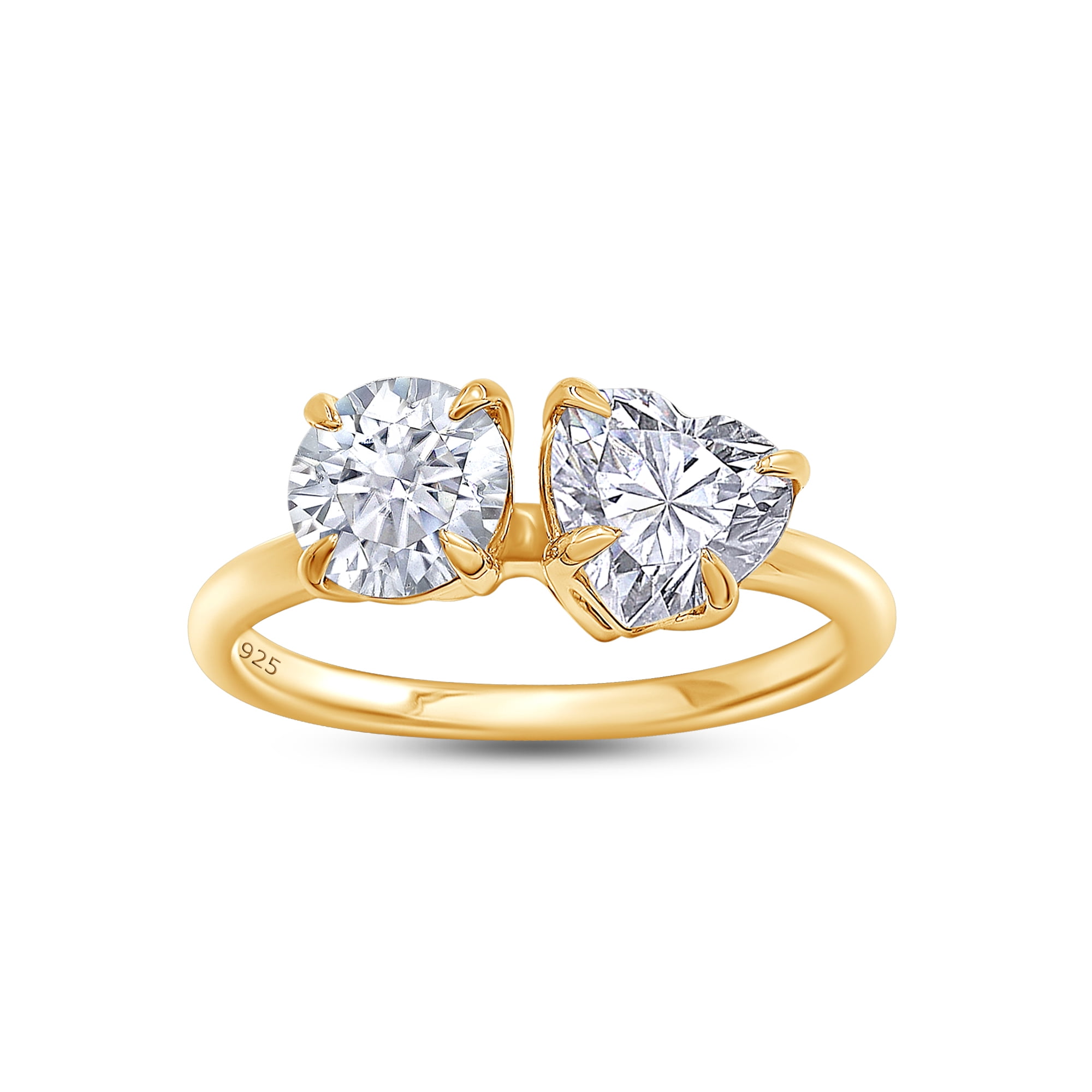6MM Round Shape & 6.5MM Heart Cut Lab Created Moissanite Diamond Toi Et ...