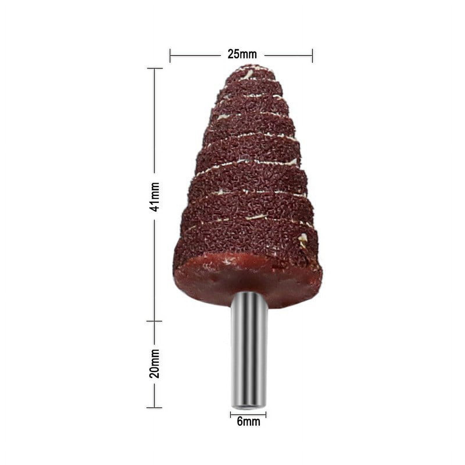 6MM Shank 80 Grit Tapered Cone Sandpaper Flap Wheels for Grinding and ...