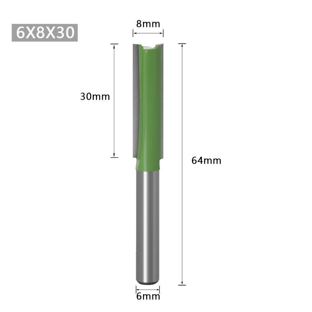 6MM Shank Router Bit for Wood Carving - Single Double Flute Straight ...