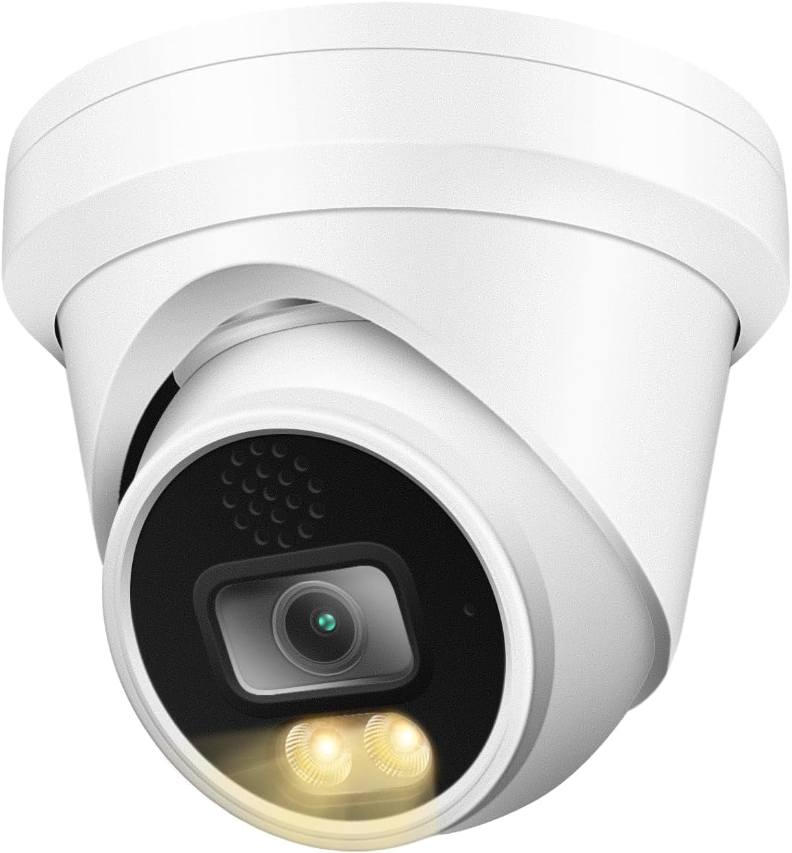 6MP PoE IP Turret Dome Camera with Microphone, 2.8mm Wide Angle, 24/7 ...