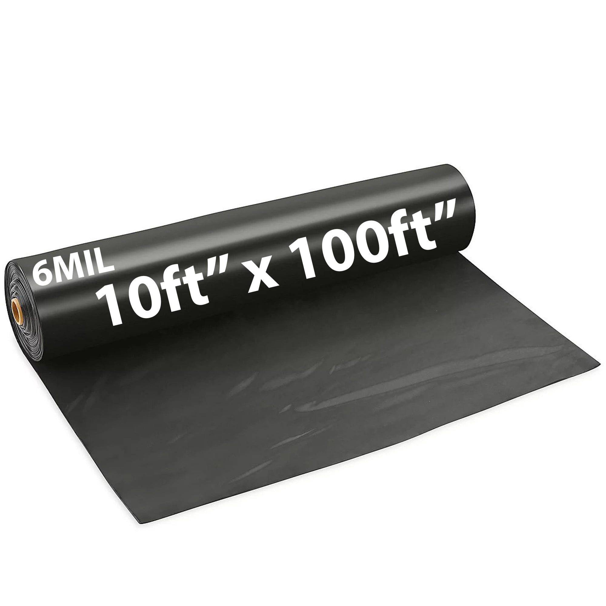 6Mil Black LDPE Plastic Sheeting Tarp - (10ft x 100ft) - Recyclable and ...
