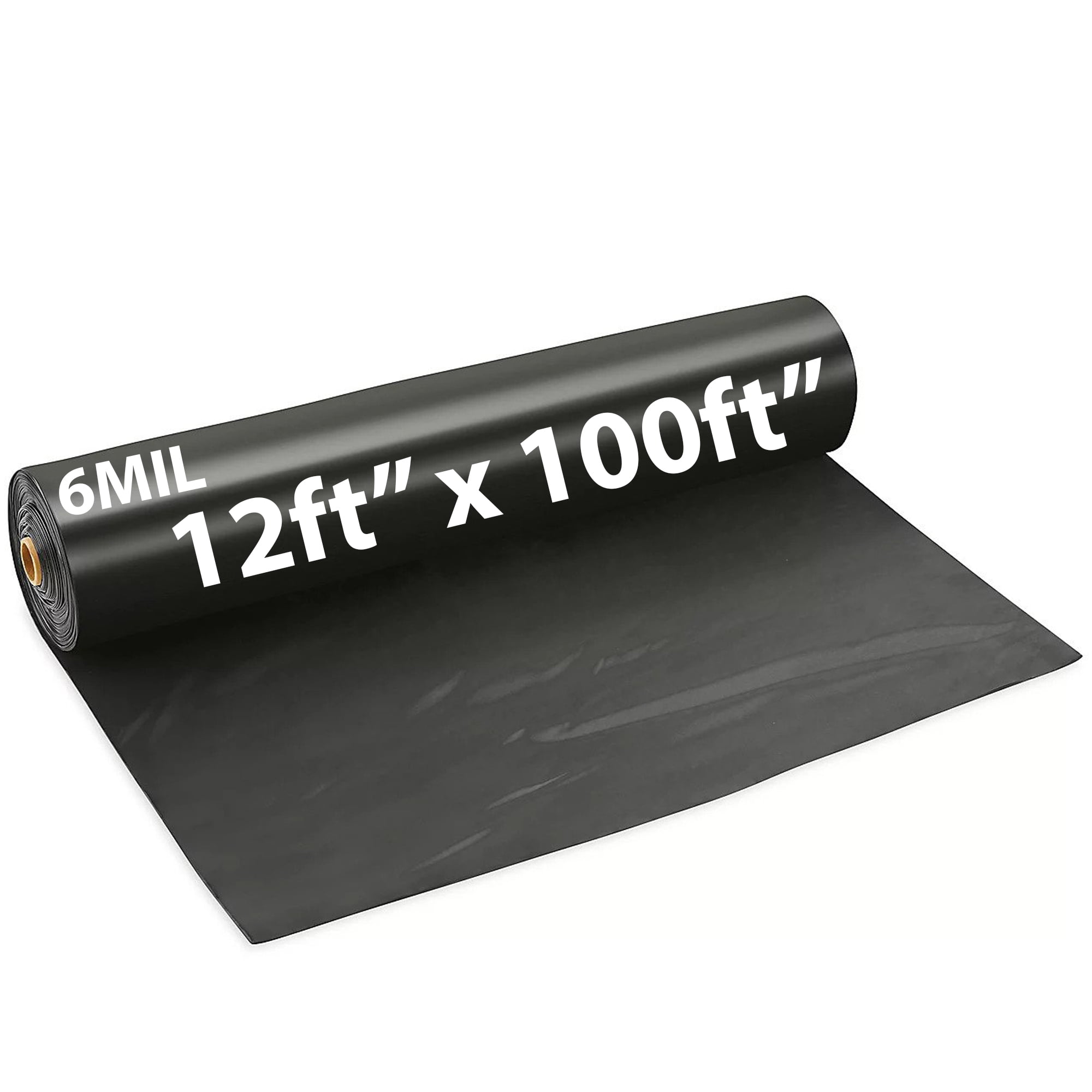 6Mil Black LDPE Plastic Sheeting Tarp - (12ft x 100ft) - Recyclable and ...