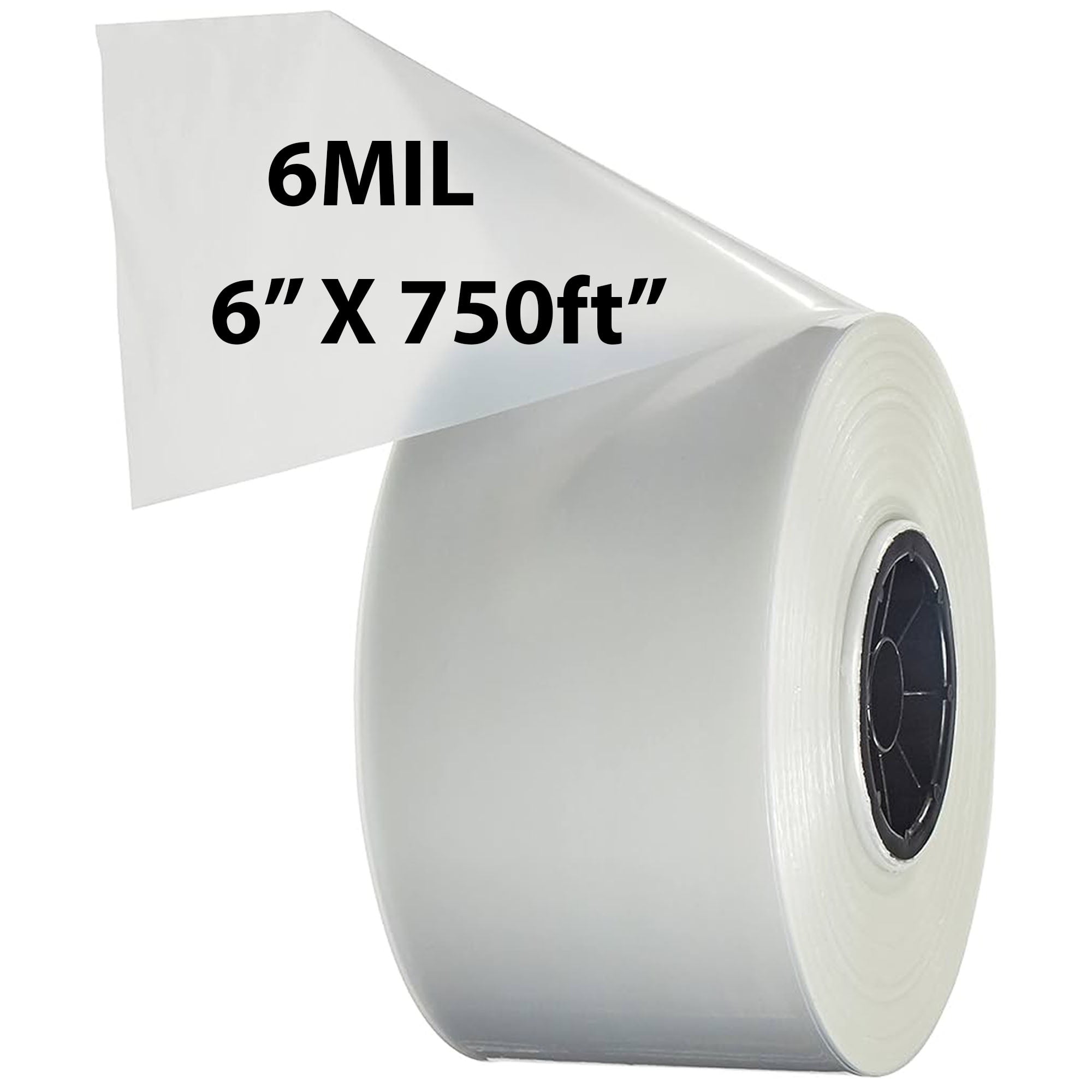 6Mil Clear Poly Tubing Plastic Roll Bags LDPE - 6"x750ft - Heat ...