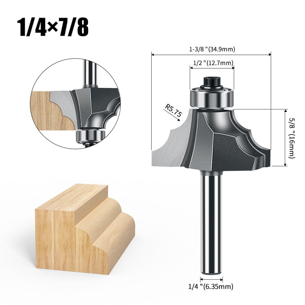 6mm 12mm Shank Router Bits Edge Moulding Bit Carbide Door Handrail Line ...