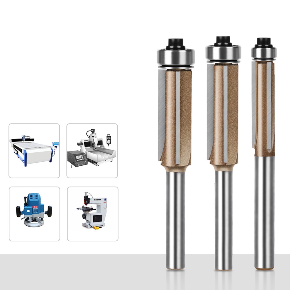 6Mm /4In Shank Trim Router Bit 3 Flute Pattern Wood Router Bit With ...