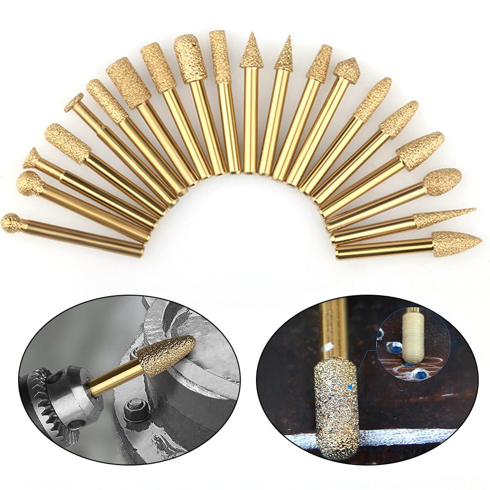 6Mm Diamond Handle Vacuum Brazing Diamond Burrs Grinding Rotary File ...