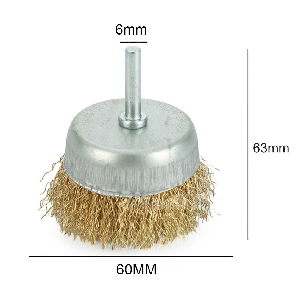 6Mm Shank Copper Plating Stainless Steel Wire Wheel Brushes Grinder ...