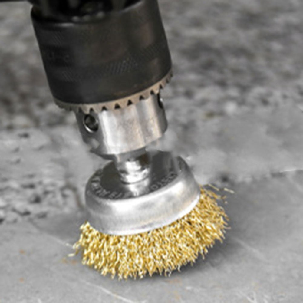 6Mm Shank Copper Plating Stainless Steel Wire Wheel Brushes Grinder ...