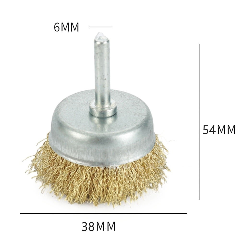 6mm Shank Copper Plating Stainless Steel Wire Wheel Brushes Grinder ...