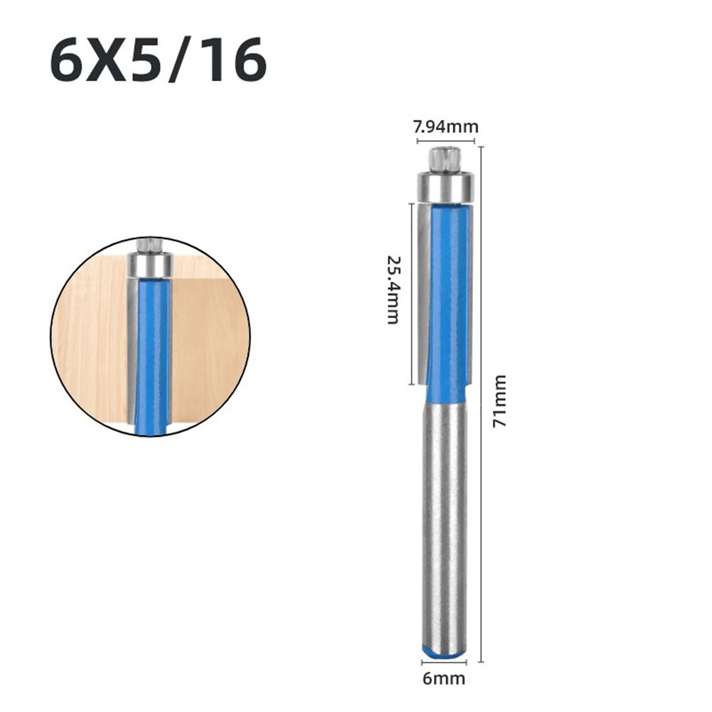 6Mm Shank Milling Cutter Flush Trim With Bearing Router Bit Woodworking ...