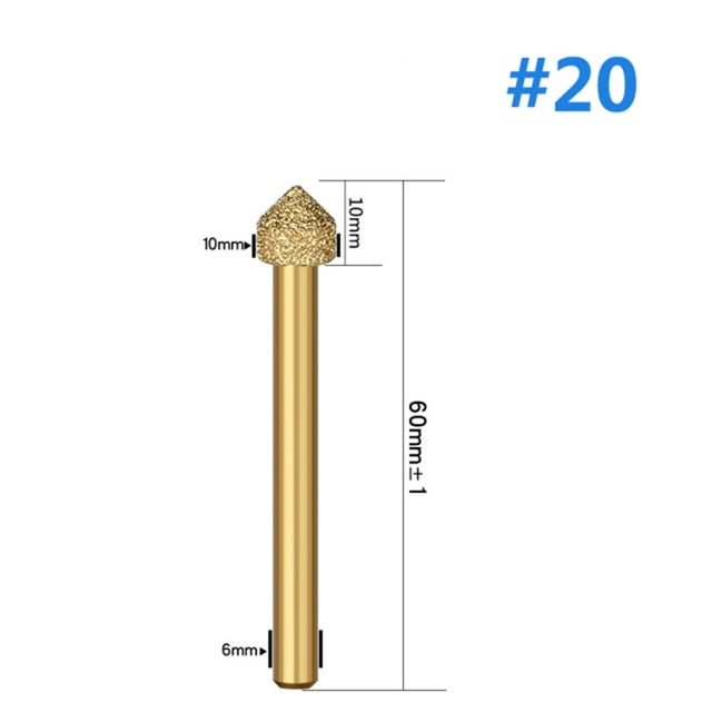 6Mm Shank Vacuum Brazed Diamond Burr Head Grinding Rotary File for ...