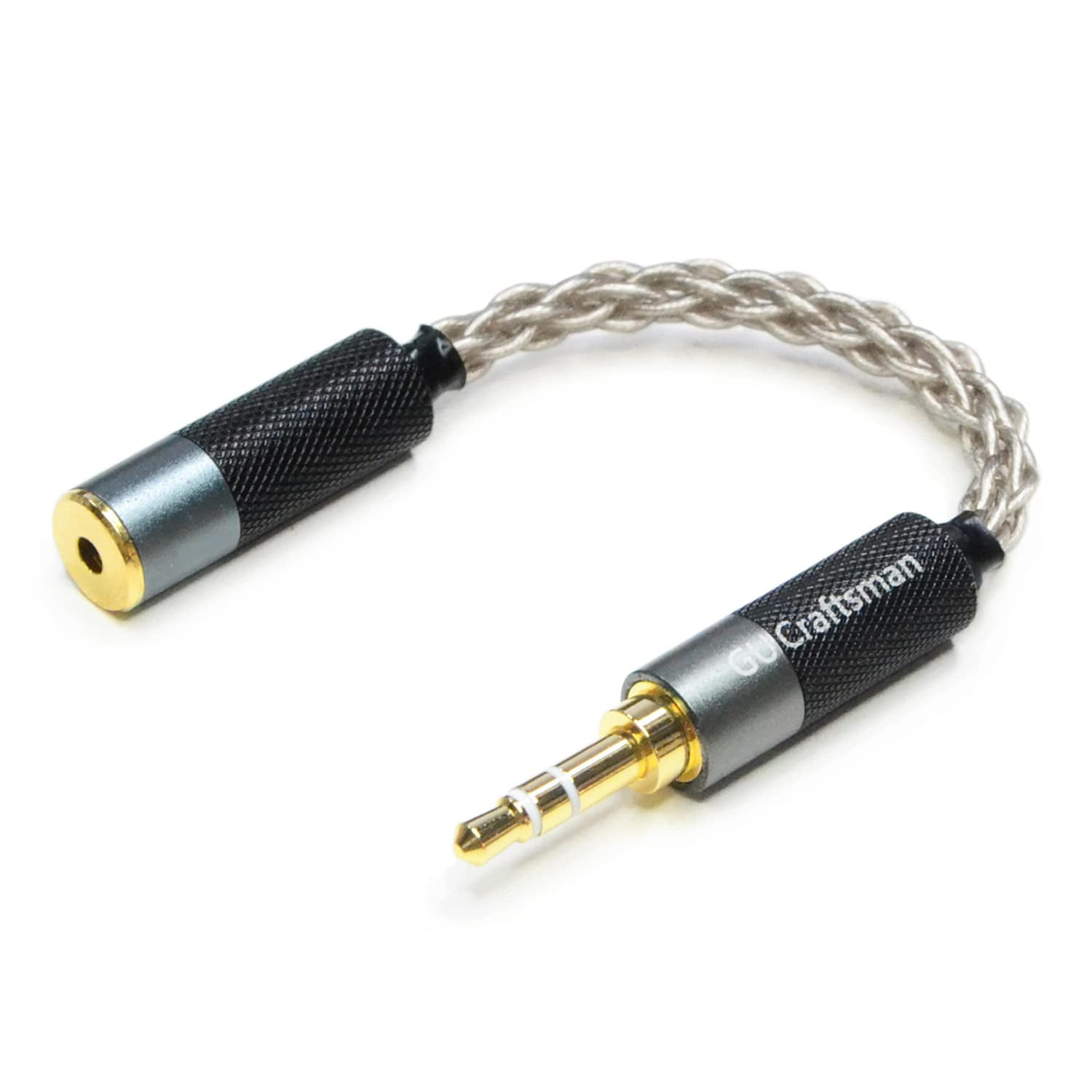 6N Single Crystal Silver Headphone Jack Convert Cable for Audio Players ...