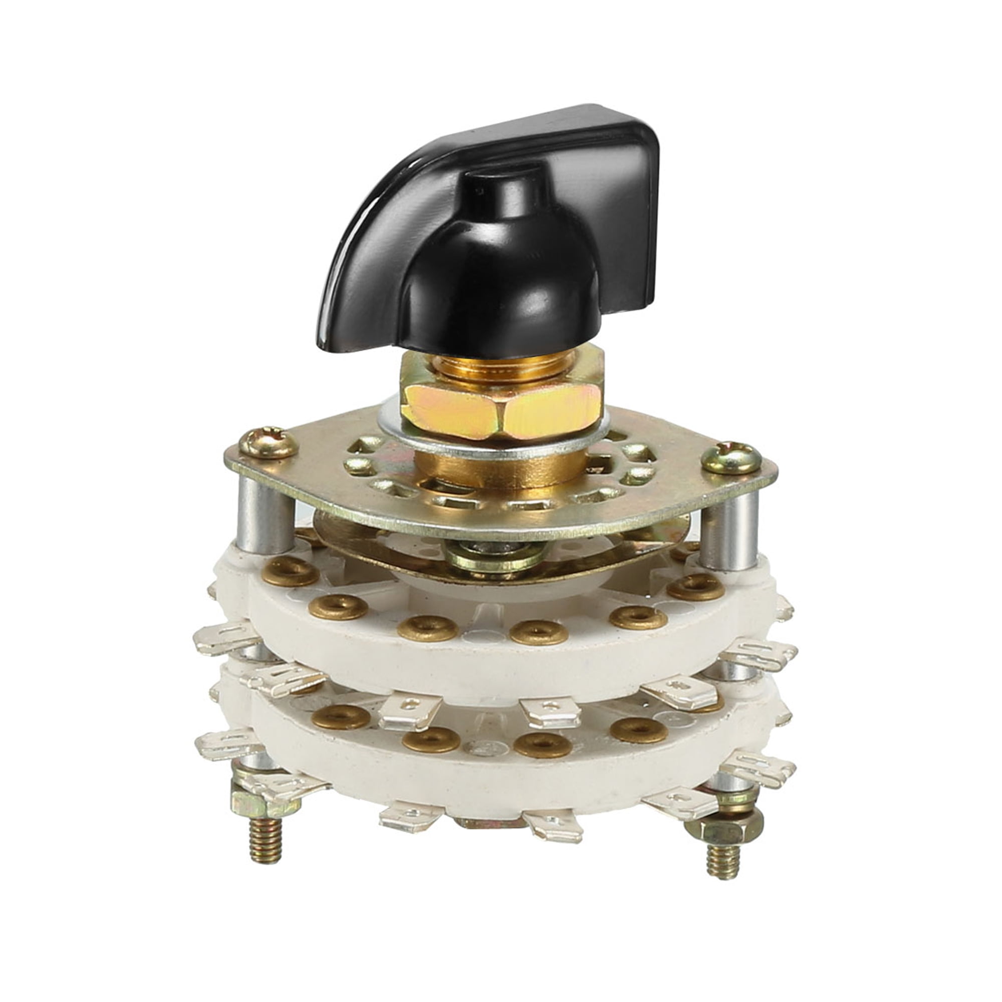 6P3T 6 Pole 3 Position 2 Deck Band Channel Rotary Switch Selector Knob ...