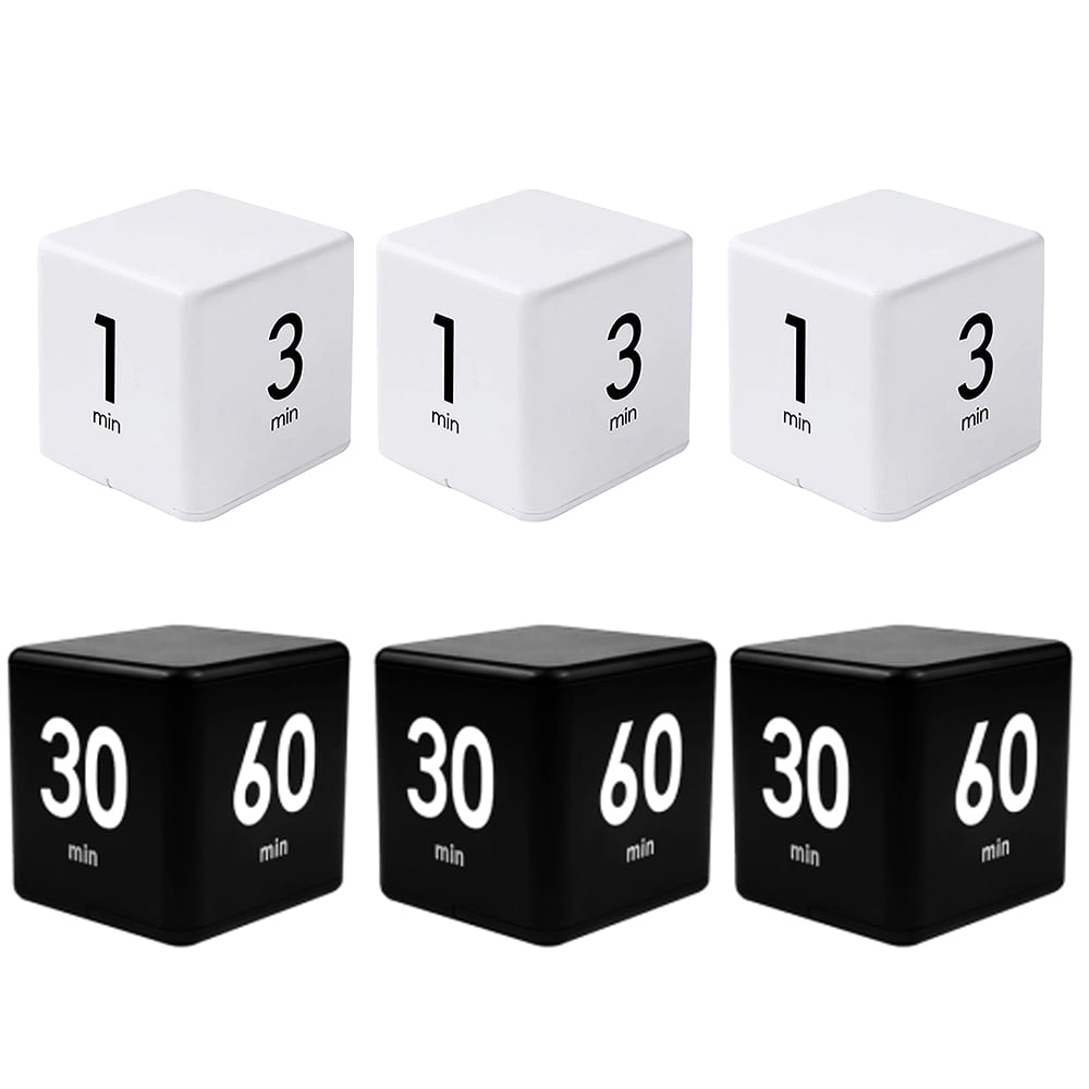 6PACK Cube Timer, Time Management, Kitchen Timer, Kids Timer, Workout ...