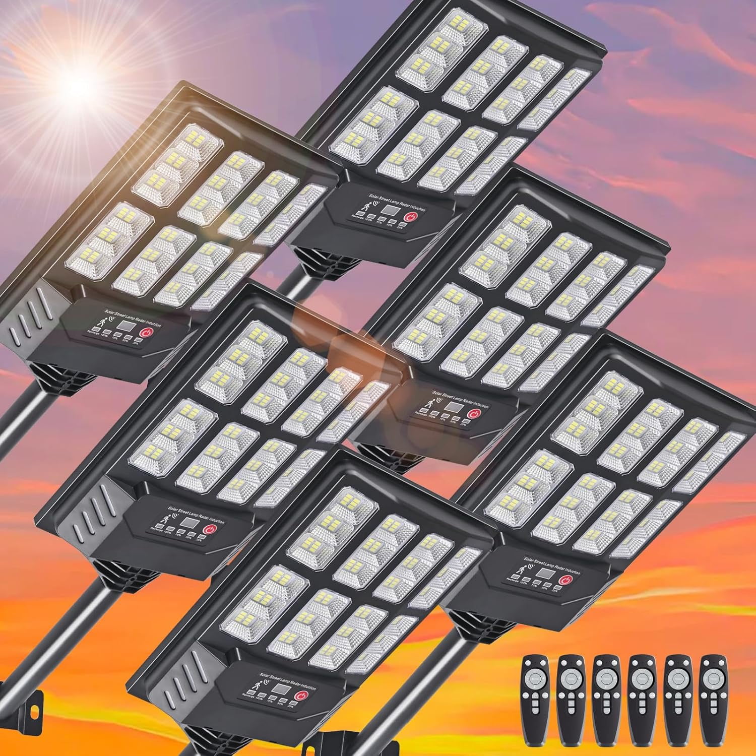 6PACK Solar Lights Outdoor , 6500K Dusk to Solar Street Light Motion ...