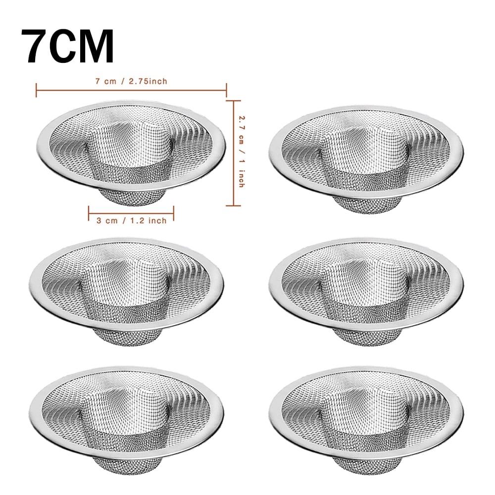 6PACK Stainless Steel Slop Basket Filter Trap Mesh Metal Sink Drain ...