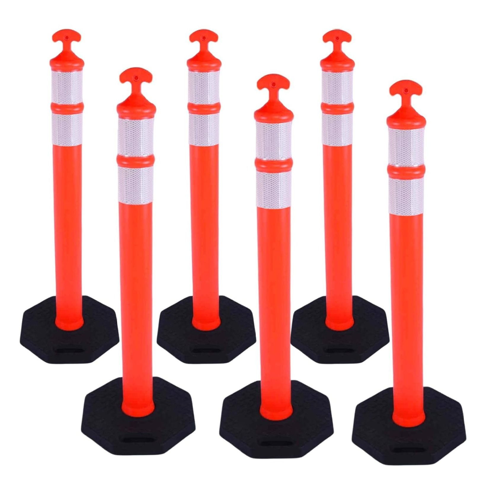 6PACK Traffic Delineator Cone 42”High Orange Traffic Safety Delineator ...