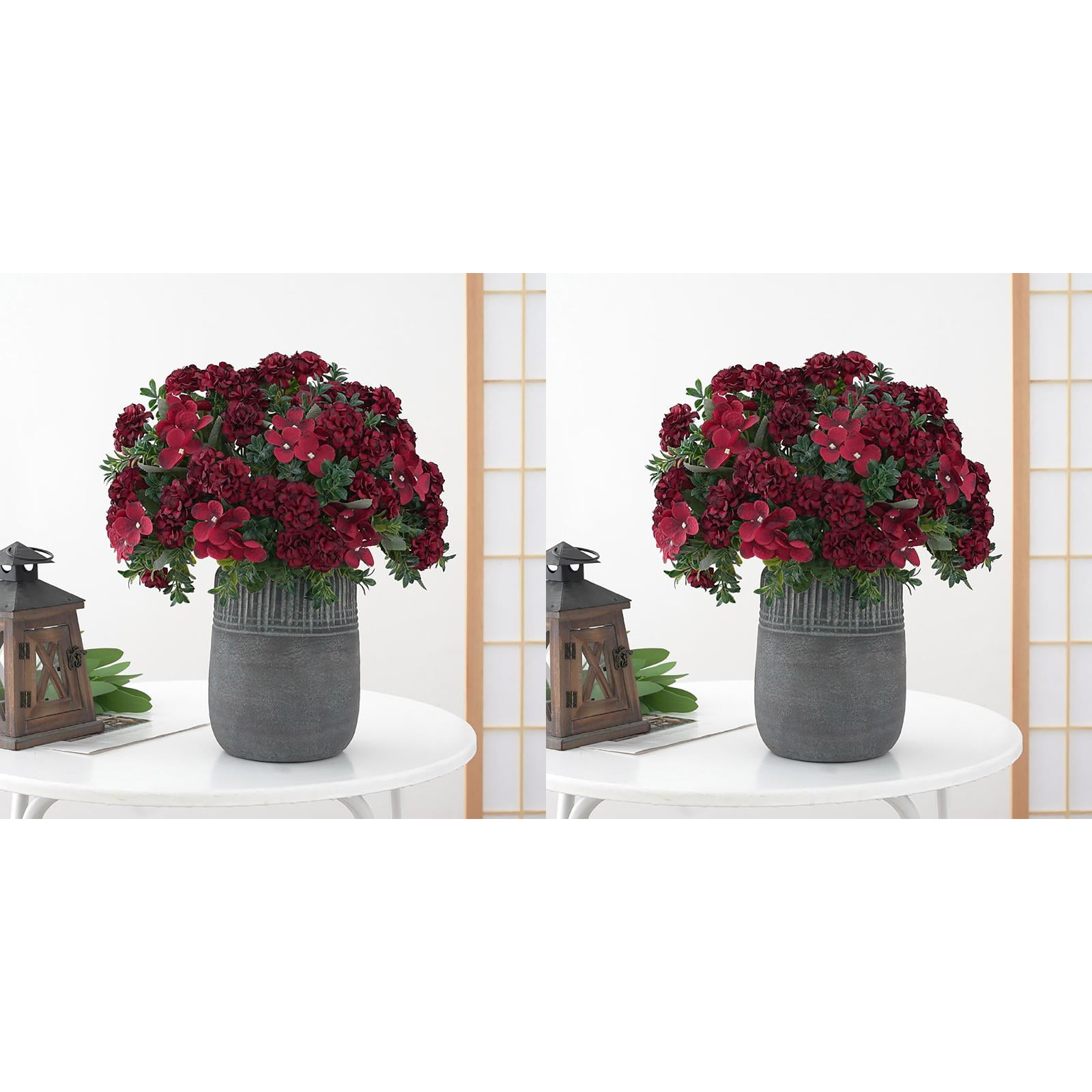 6PC 10.6 inch Hydrangea Artificial Flowers Realistic Single Long Stem ...