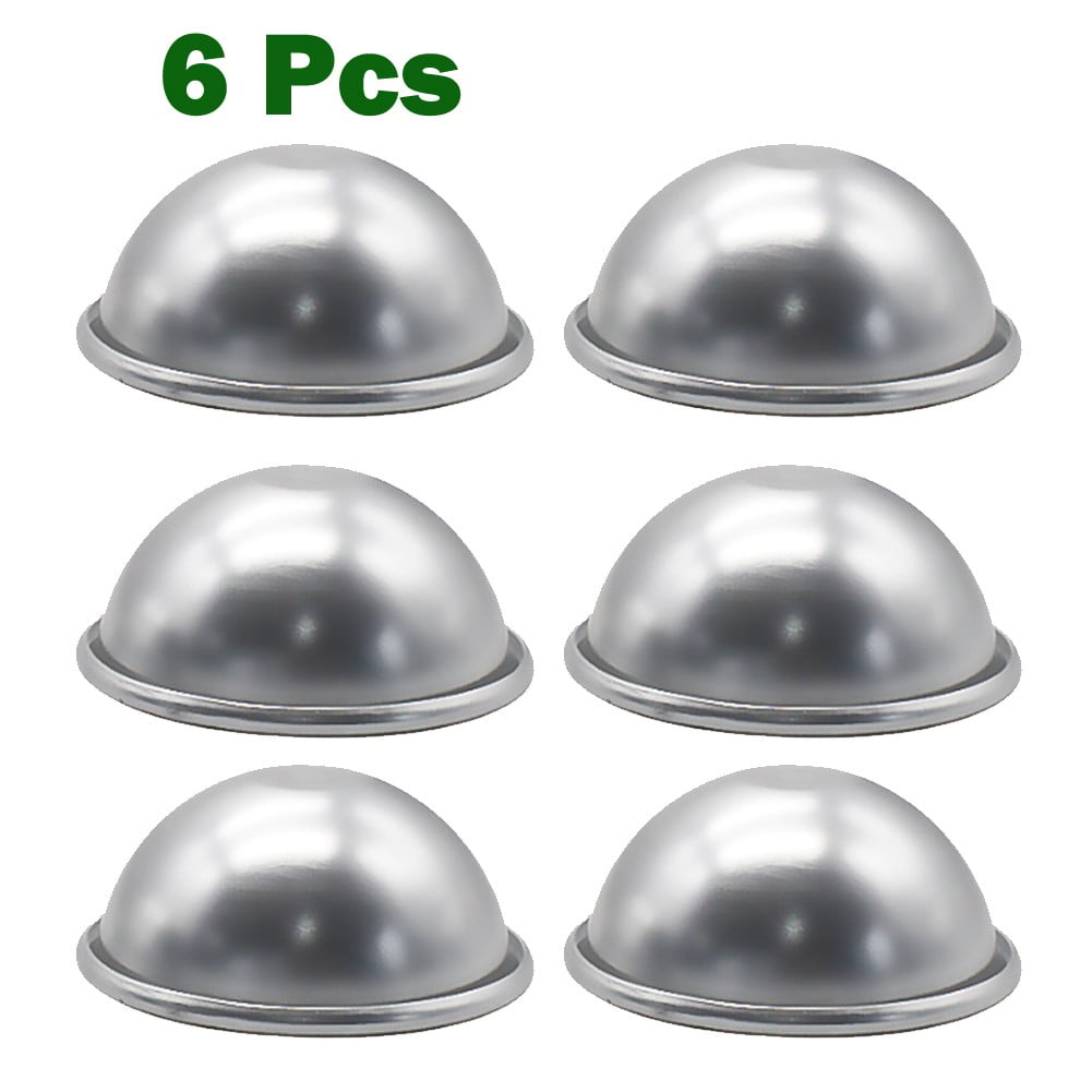 6Pc 3D Aluminum Bath Bomb Molds Kit Half Ball Cake Moulds Chocolate Ice ...