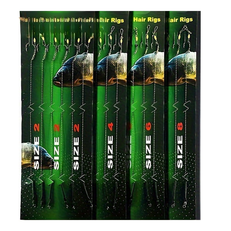 6PC Carp Hook Fish Fishing Hair Gear High Carbon Steel Curved Barbed ...