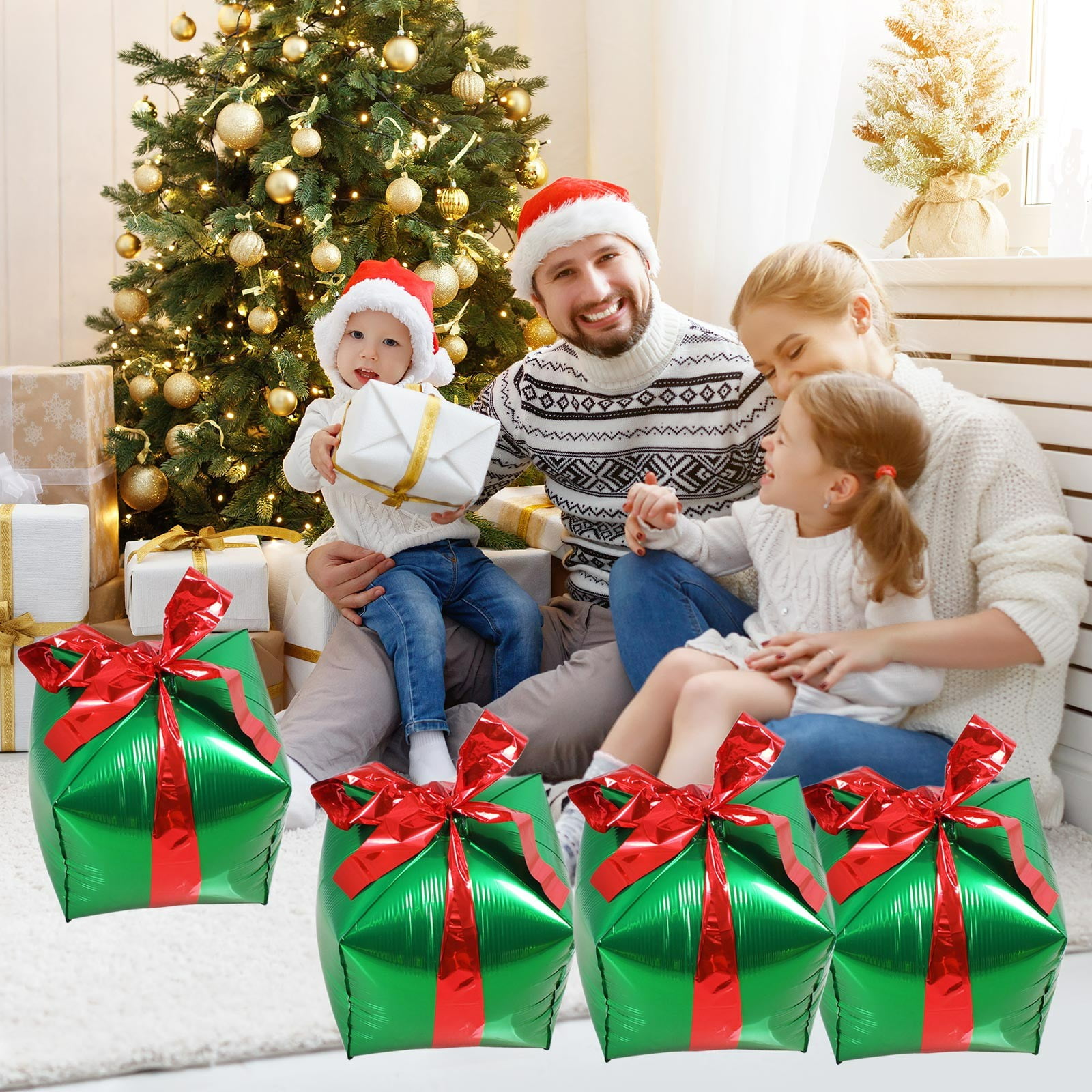 6PC Christmas decorations indoor New Year Decoration Gift Box Gift Pack ...
