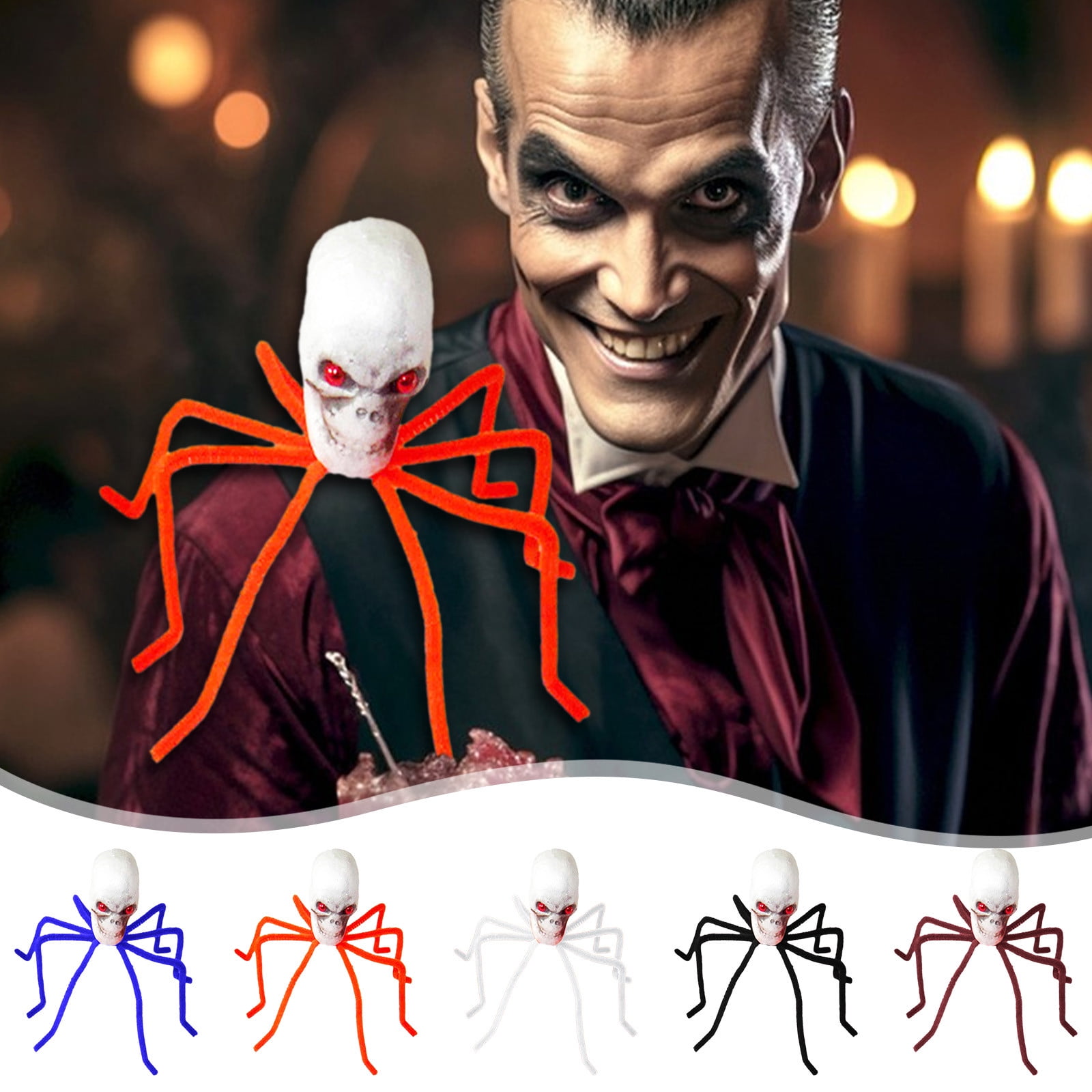 6PC Decorations for party Ghost Head Spider Scary Layout Props Holiday ...