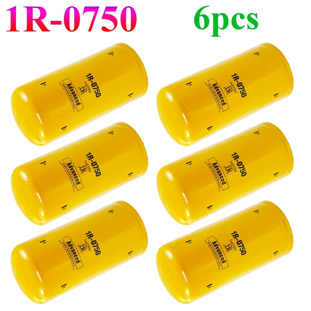 6PC Fuel Filter NEW Fits For CAT Sealed Duramax Caterpillar 1R0750 1R ...