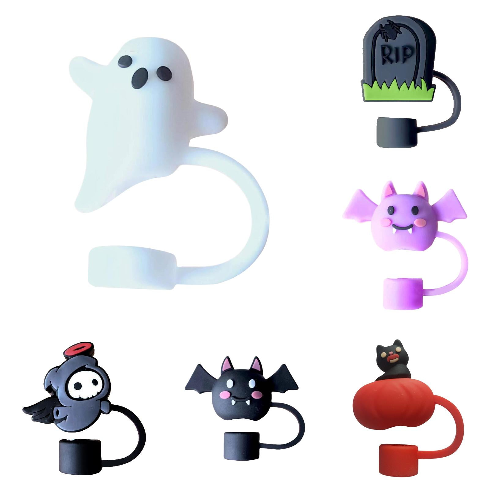 6PC Halloween Straw Cover Caps for 40oz/30oz Tumblers - 10mm Reusable ...